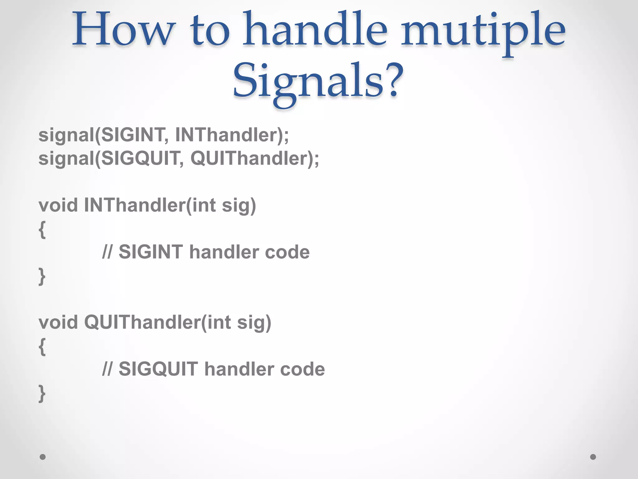 Unix Signals Ppt