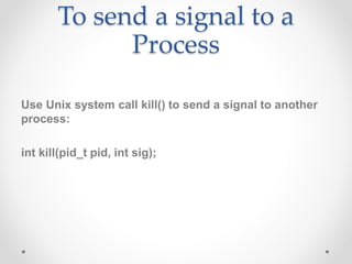 Unix signals | PPTX