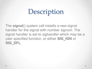 Unix signals | PPTX | Operating Systems | Computer Software and ...
