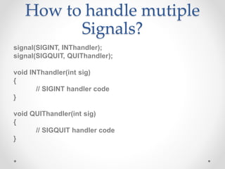 Unix signals | PPTX