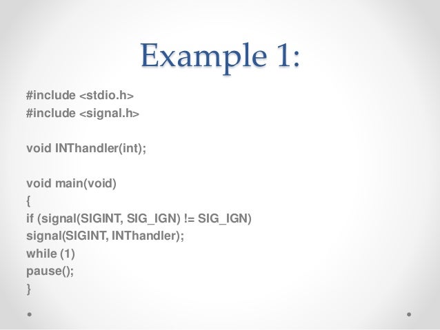 Unix Signals 