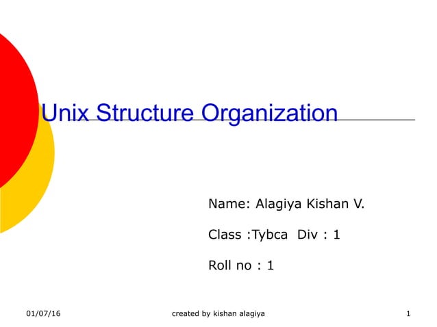 Unix structure organization | PPT
