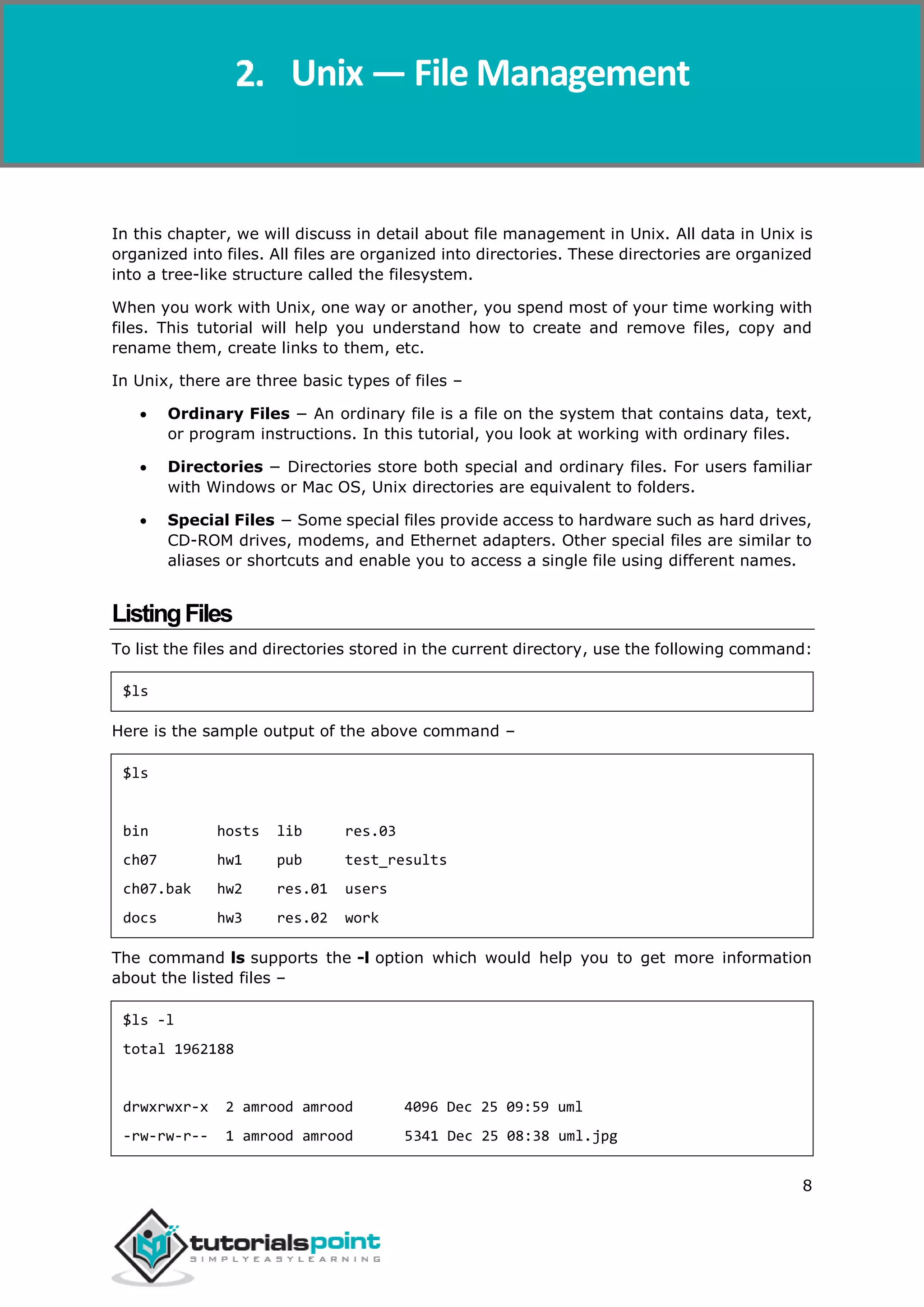 Unix tutorial | PDF | Operating Systems | Computer Software and Applications
