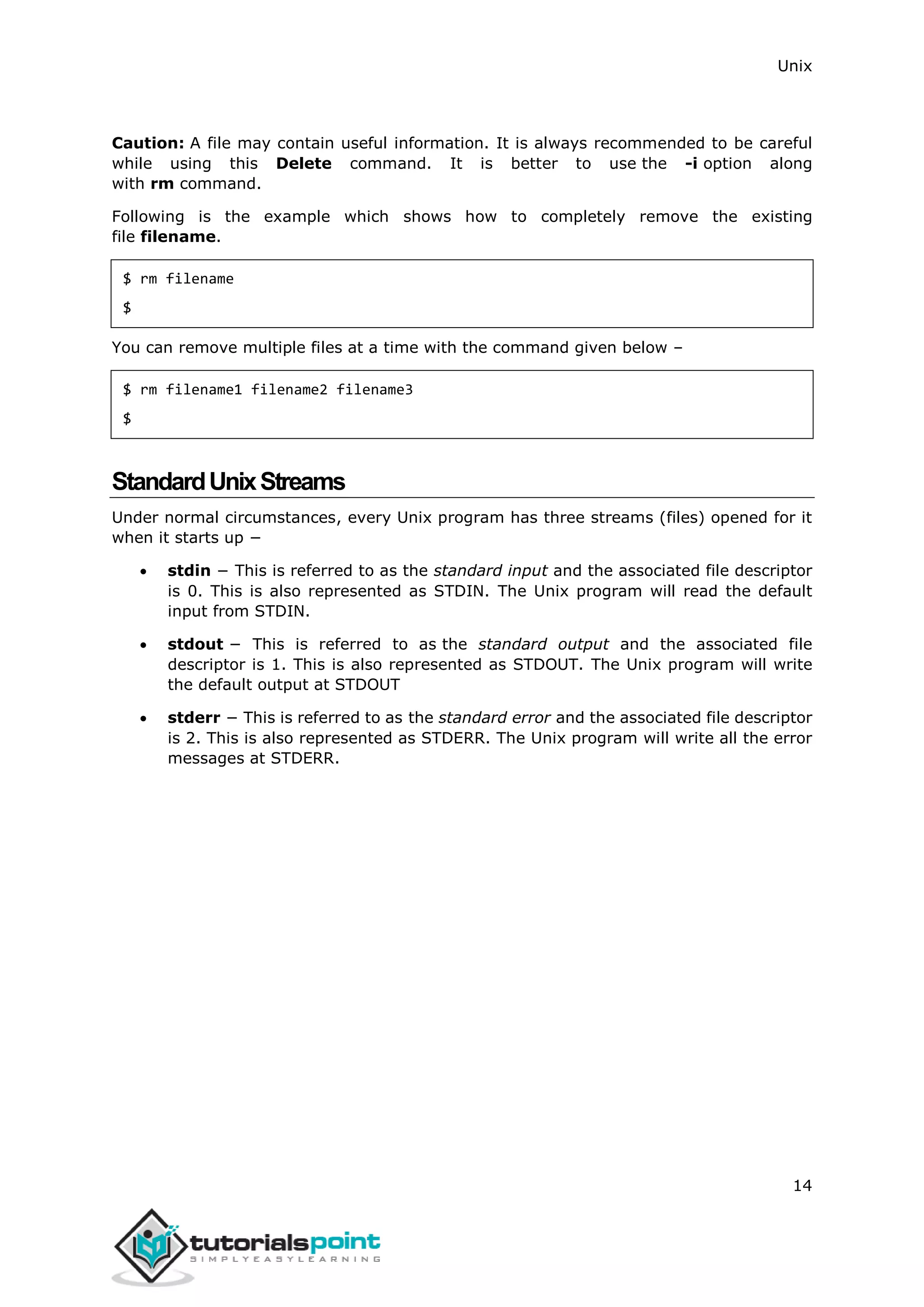 Unix tutorial | PDF | Operating Systems | Computer Software and Applications