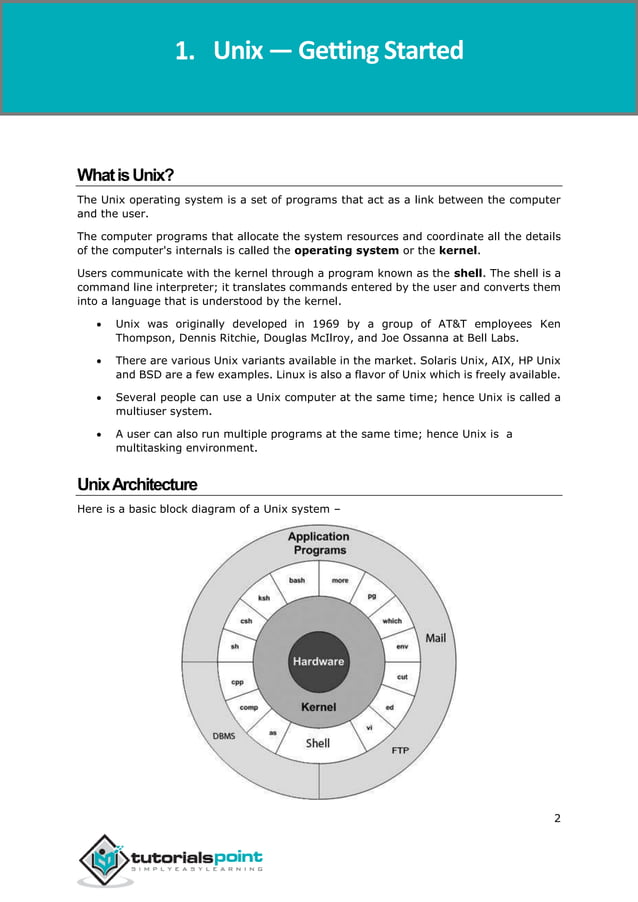 Unix tutorial | PDF | Operating Systems | Computer Software and Applications