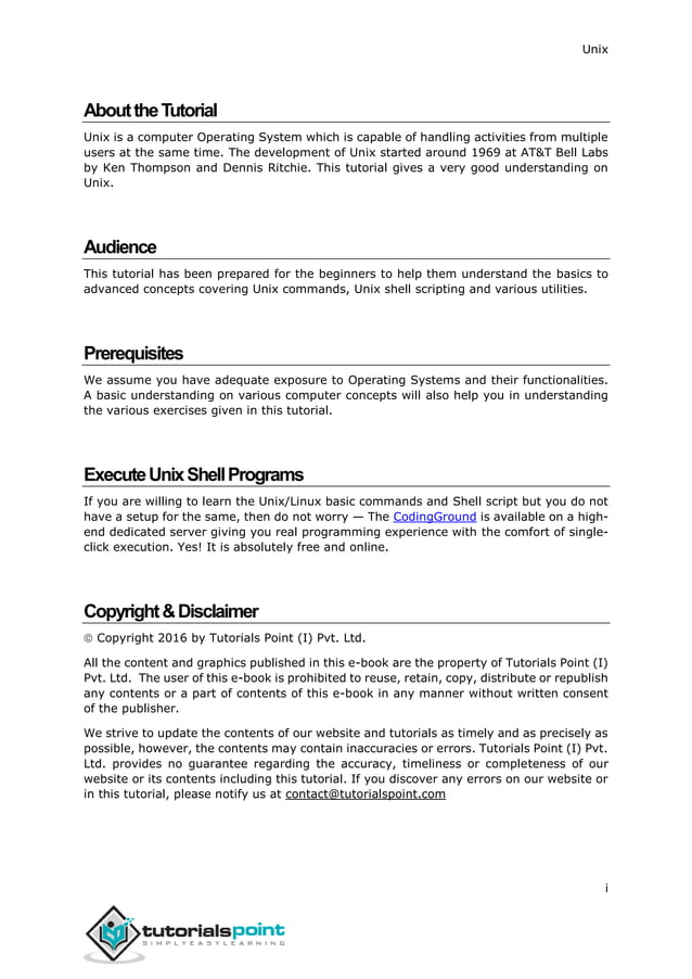 Unix tutorial | PDF | Operating Systems | Computer Software and Applications