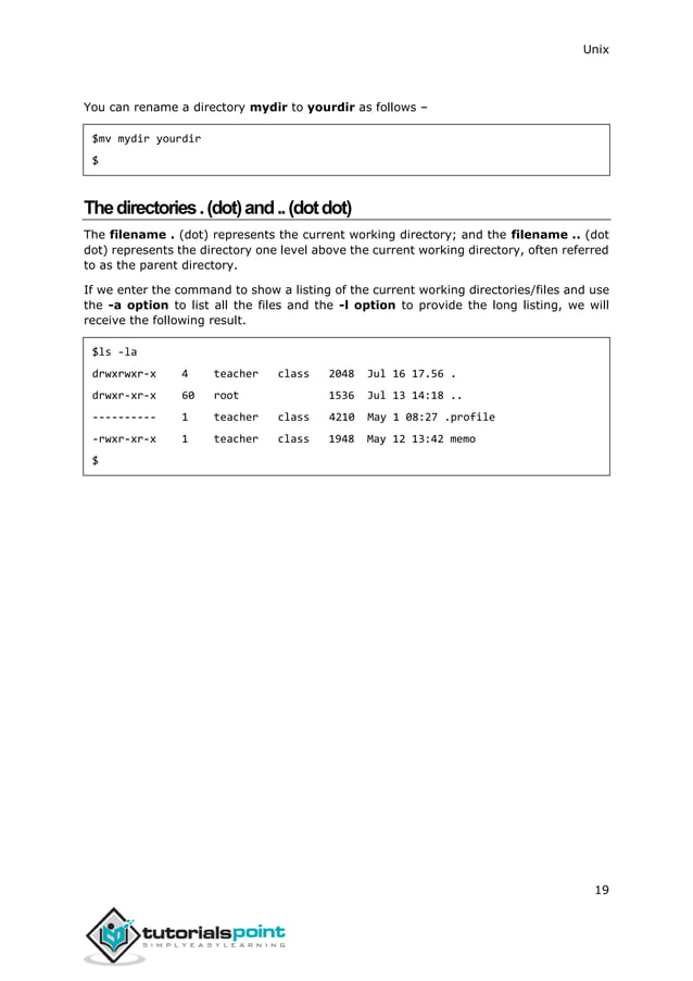Unix Tutorial Pdf