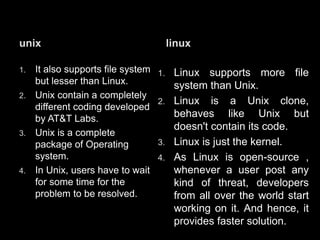 Unix vs linux | PPTX