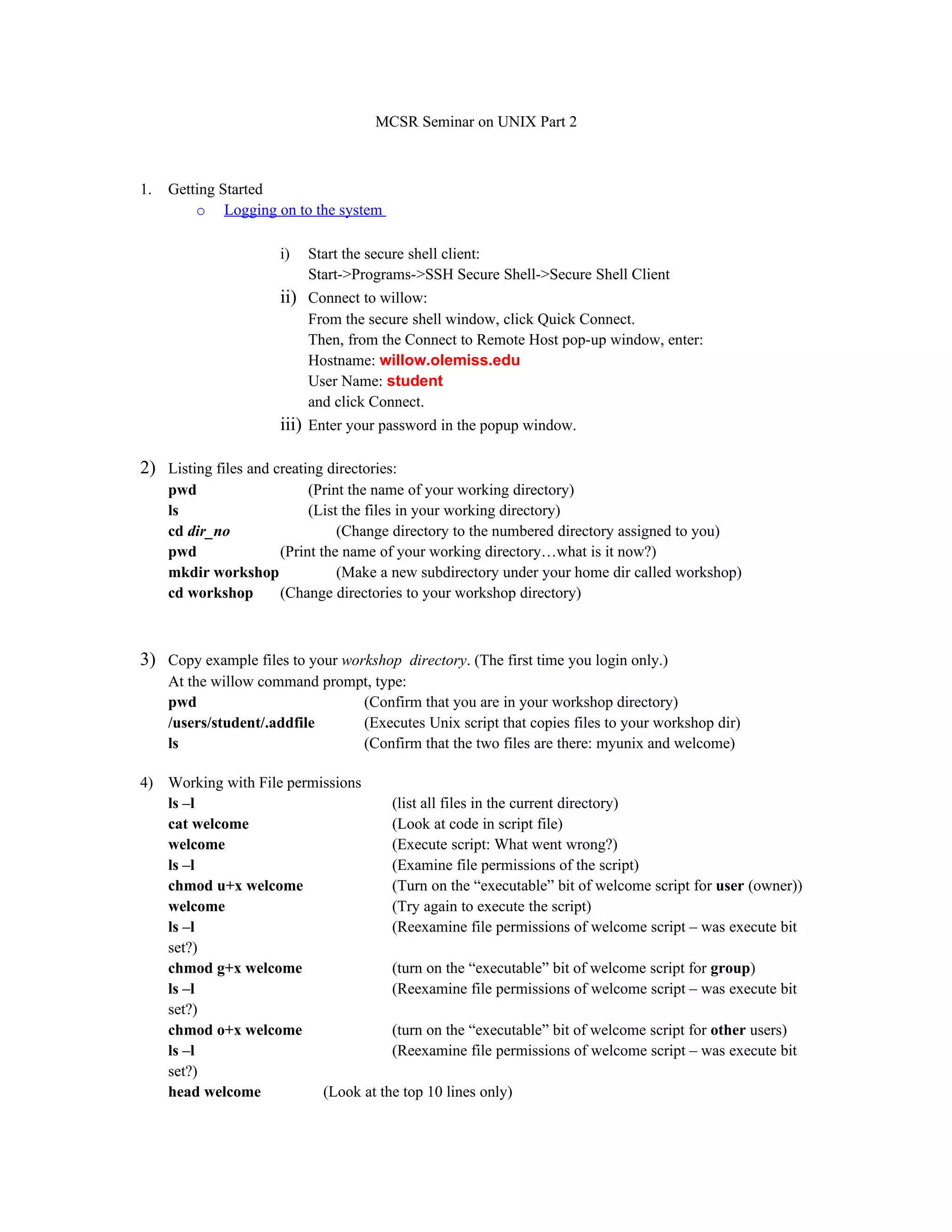 Unix workshop part2 | PDF