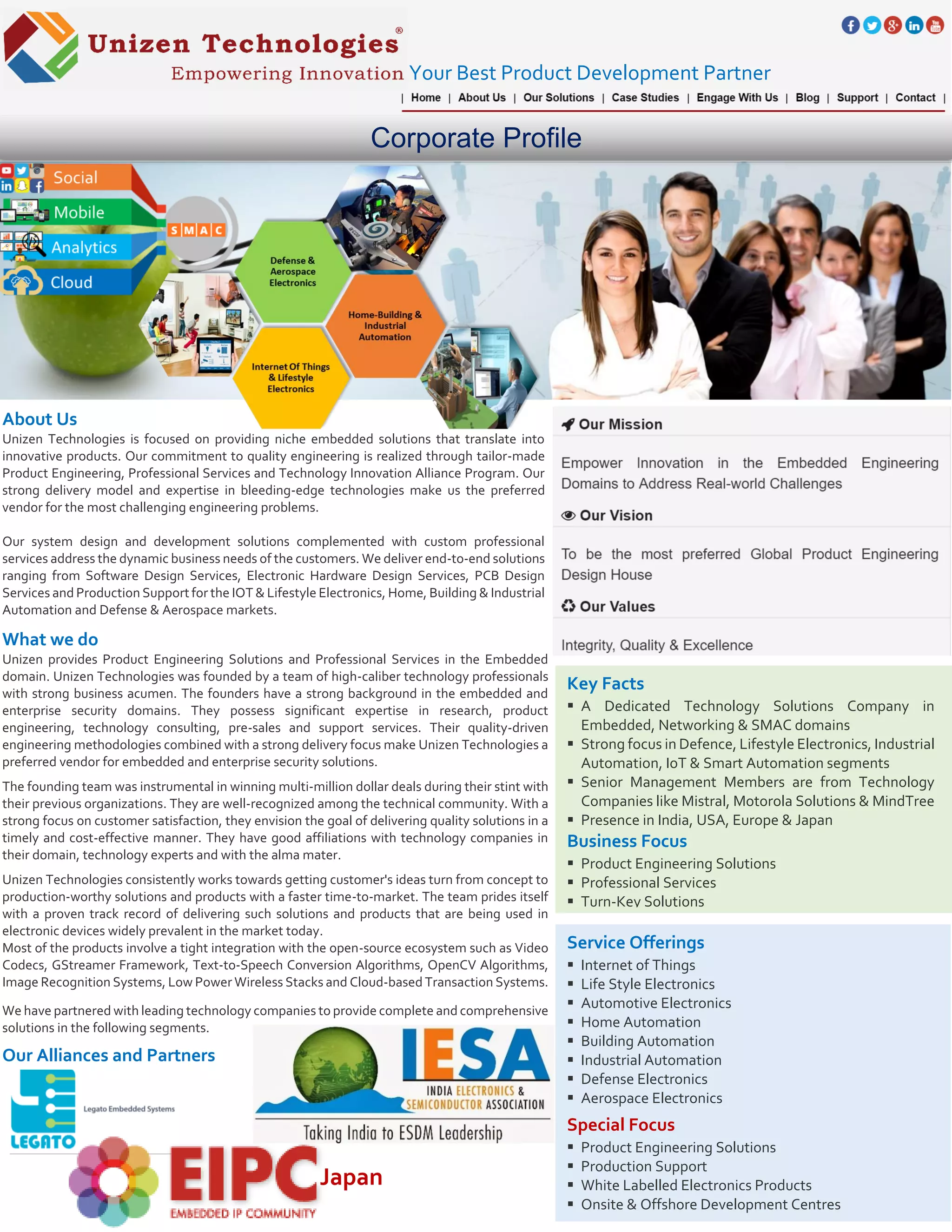 Unizen corporate brochure october-2016 | PDF