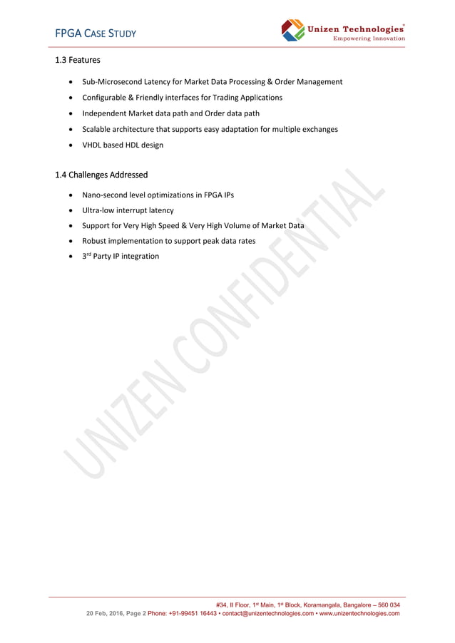 Unizen fpga case_study | PDF
