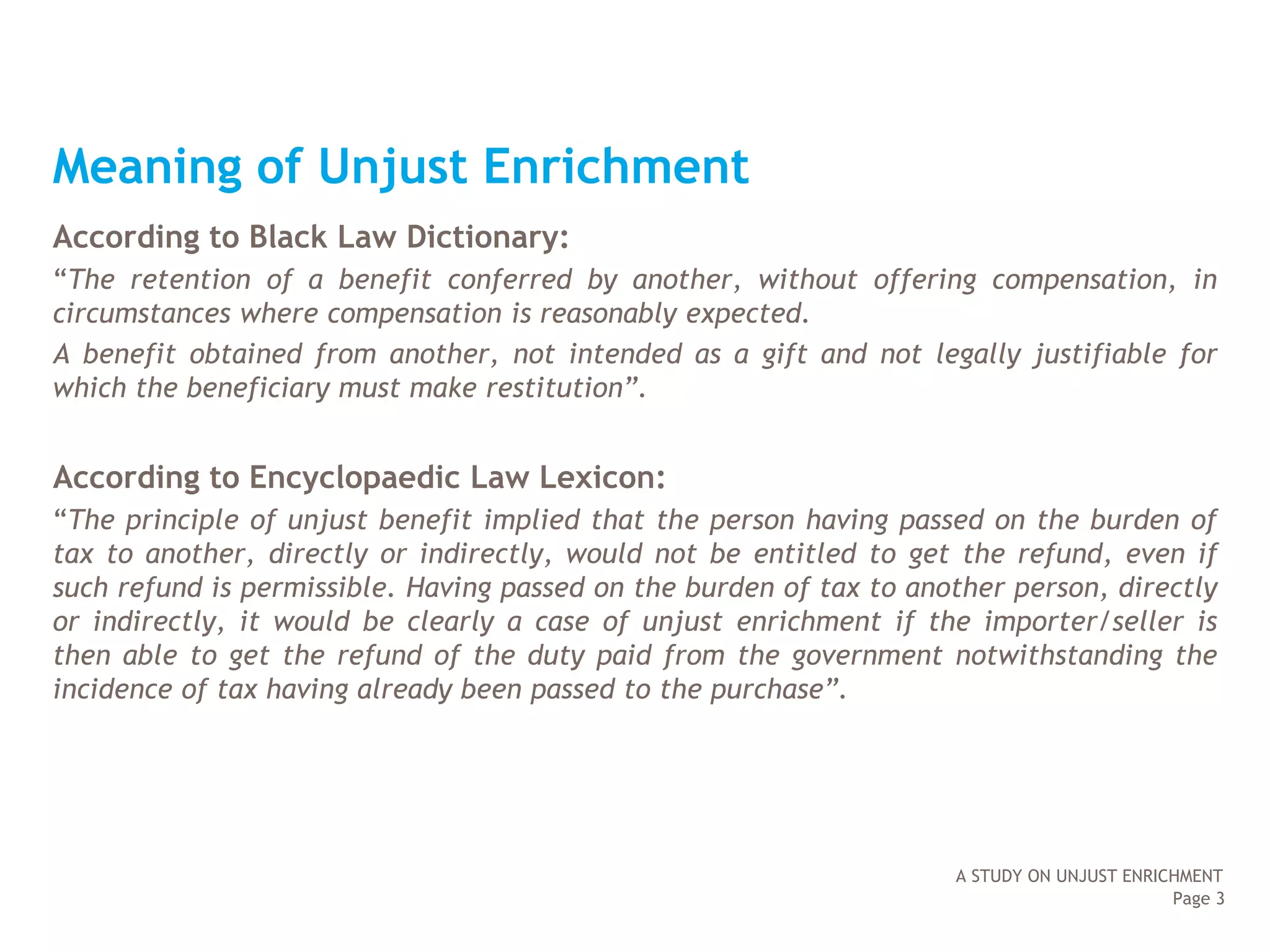 Presentation on Unjust Enrichment | PPTX