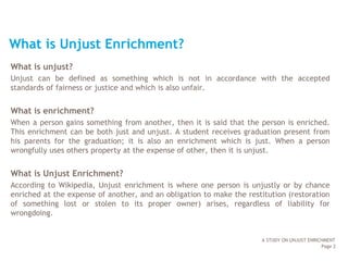 Presentation on Unjust Enrichment | PPTX