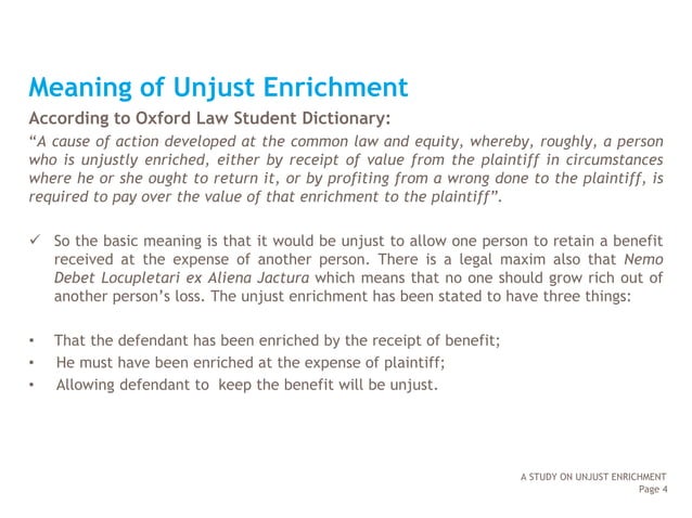 Presentation on Unjust Enrichment | PPTX