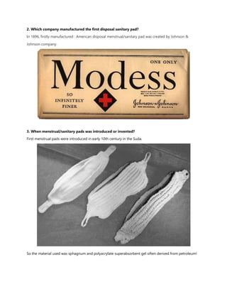 Unknown facts about sanitary pads | PDF | Reproductive Health ...