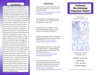 Unknown Organism Brochure | PPT