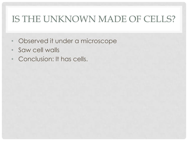 Unknown specimen powerpoint | PPT