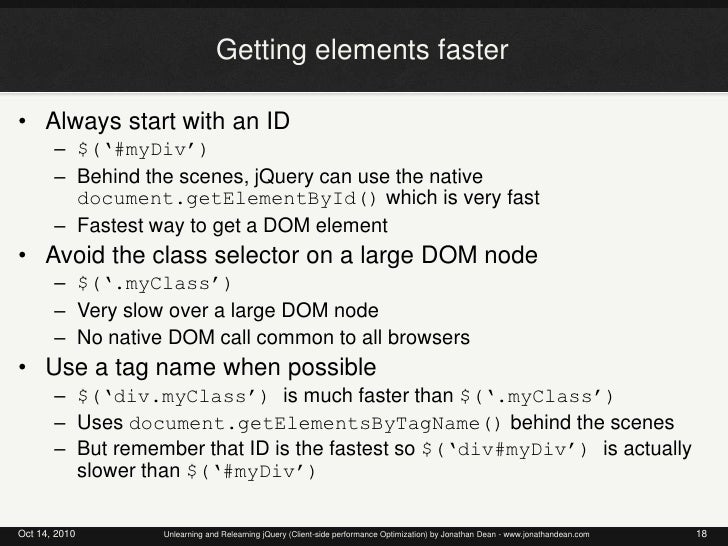Unlearning and Relearning jQuery - Client-side Performance Optimizati…
