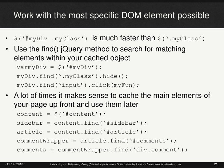 Unlearning and Relearning jQuery - Client-side Performance Optimizati…
