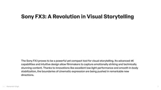 Sony FX3: Unleashing Cinematic Power in the Compact 4K World | PPT