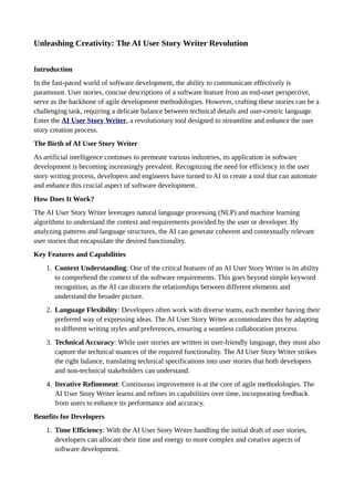 Unleashing Creativity_ The AI User Story Writer Revolution.docx