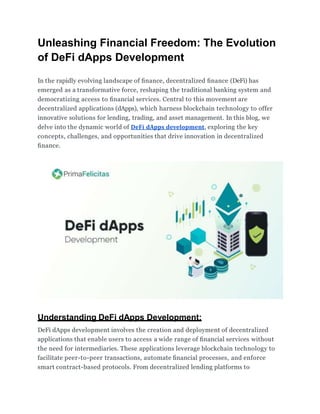 Unleashing Financial Freedom_ The Evolution of DeFi dApps Development.pptx | Computer Software ...