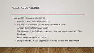 Unleashing the Power of Data Analytics with AWS Glue and Data Lakes.pptx | Databases | Computer ...