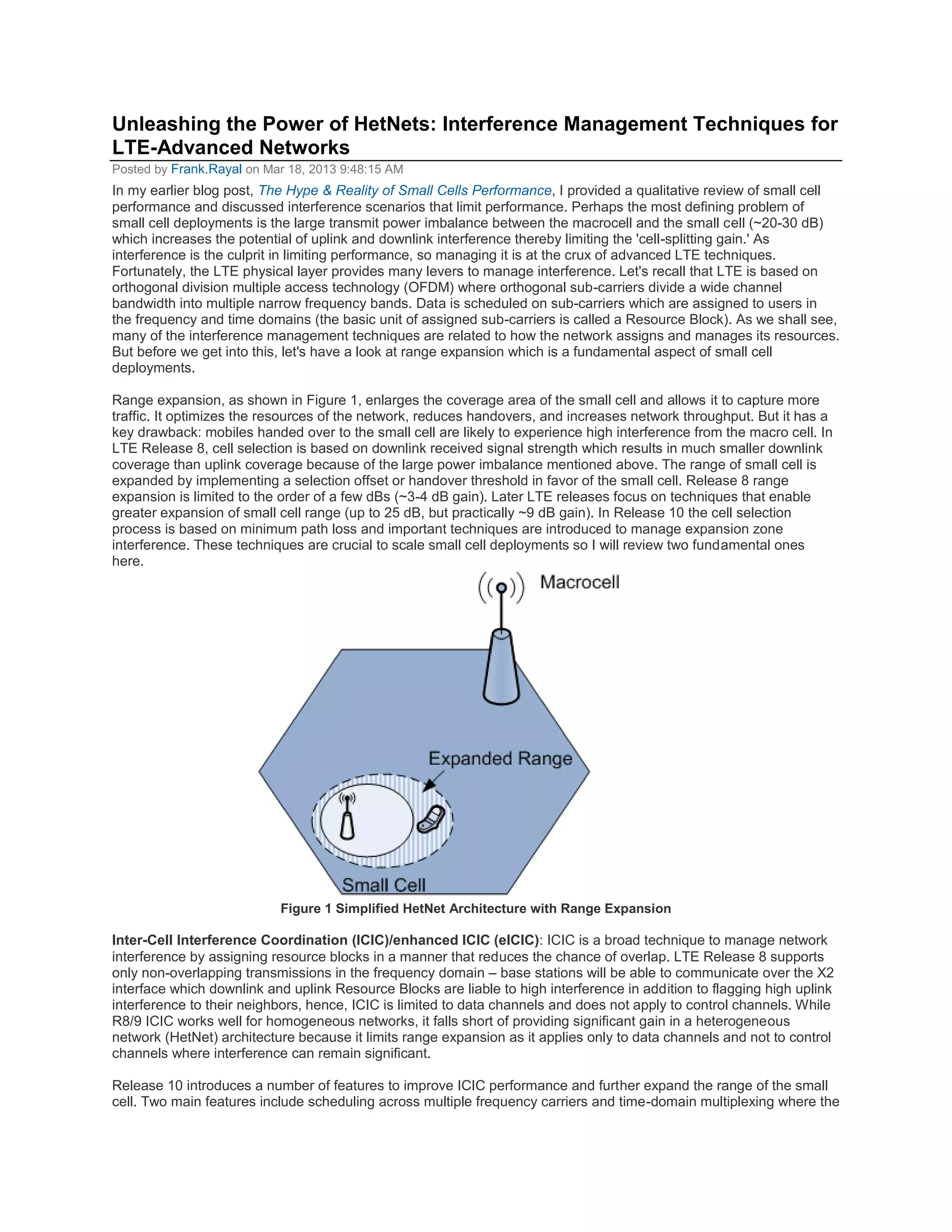 Unleashing the Power of HetNets Interference Management Techniques for LTE Advanced Networks | PDF