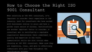Unleashing the Power of ISO 9001-A Consultants Guide | PPT