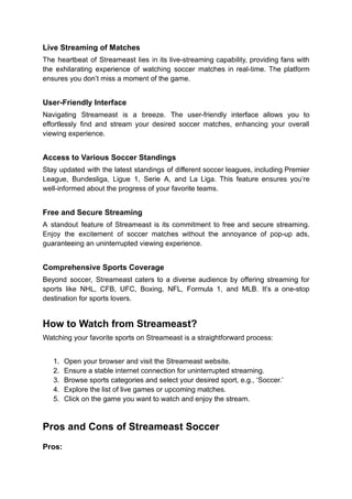 Unleashing the Power of Streameast Soccer-A Comprehensive Guide | PDF