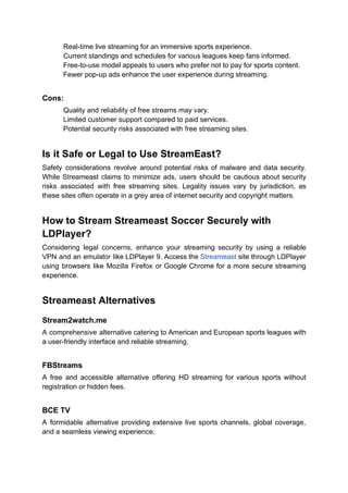 Unleashing the Power of Streameast Soccer-A Comprehensive Guide | PDF