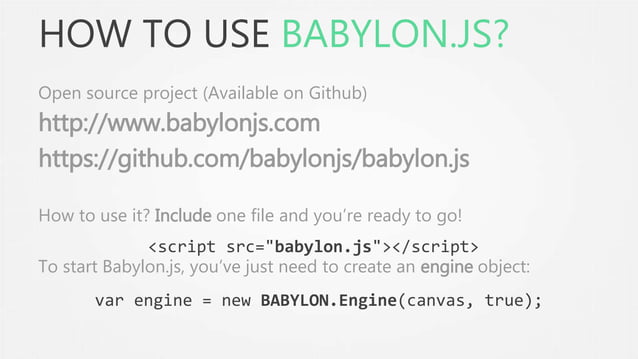 HTML5DevConf - Unleash the power of 3D with babylon.js