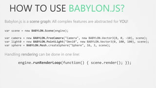 HTML5DevConf - Unleash the power of 3D with babylon.js