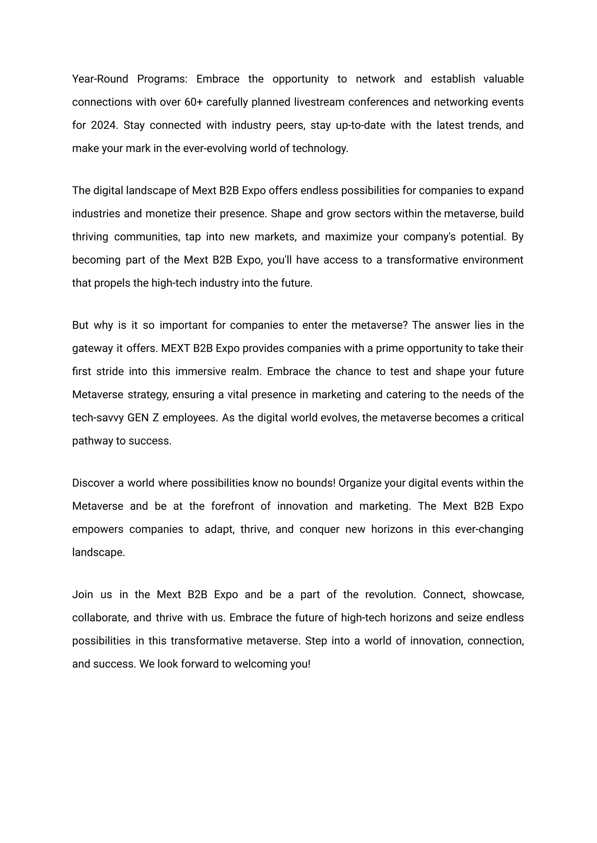 Unleash the Power of Connection and Collaboration in the Mext B2B Expo.pdf | Business Expos ...