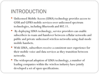 Unlicenced mobile access | PPT
