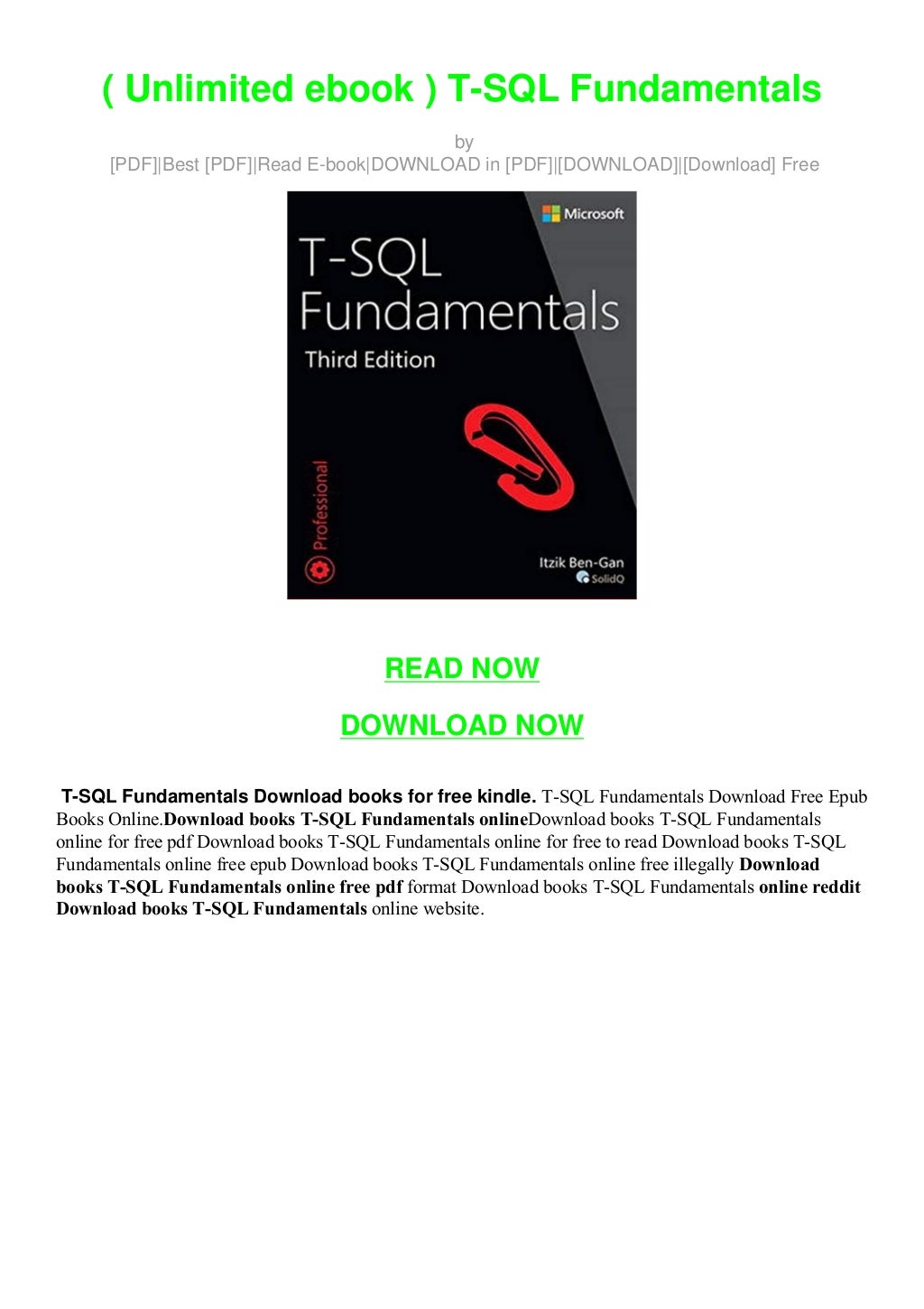( Unlimited ebook ) T-SQL Fundamentals
