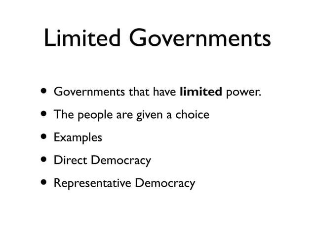 Unlimited and Limited Governments presentation | PPT | Free Download
