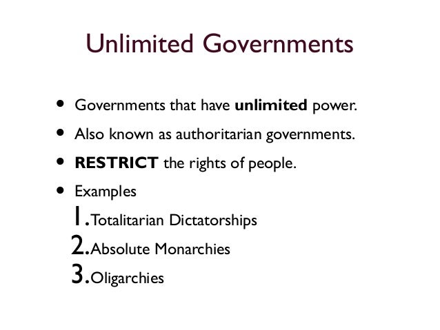 Unlimited Government Examples