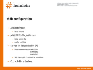 CEPH DAY BERLIN - UNLIMITED FILESERVER WITH SAMBA CTDB AND CEPHFS | PDF
