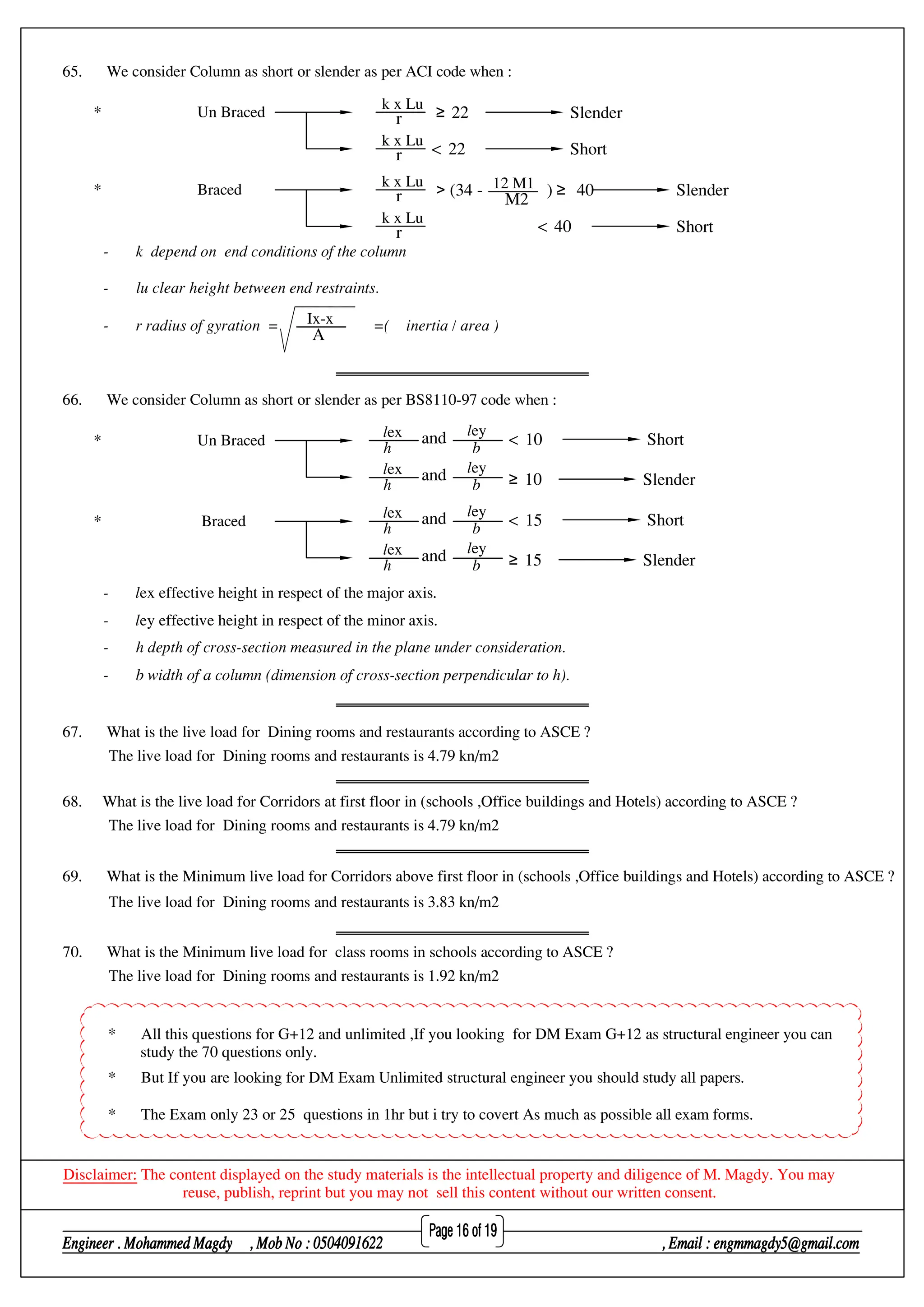 Unlimited G+12 Dubai DM exam questions for contractor | PDF