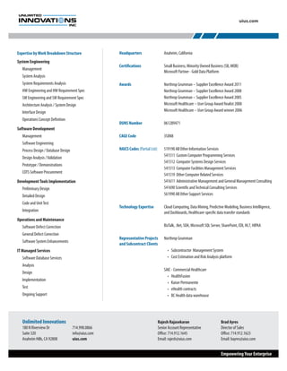 Unlimited Innovations Inc Capabilities | PDF