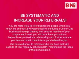 Unlock BNI with 121 | PPTX