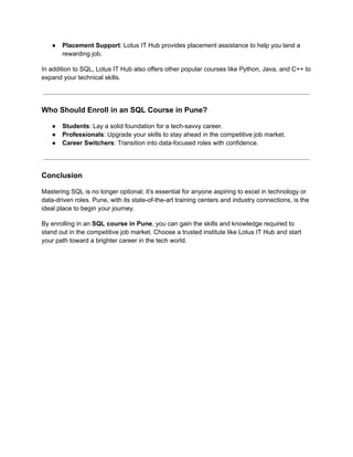 Unlock Career Opportunities with the Best SQL Course in Pune.pdf