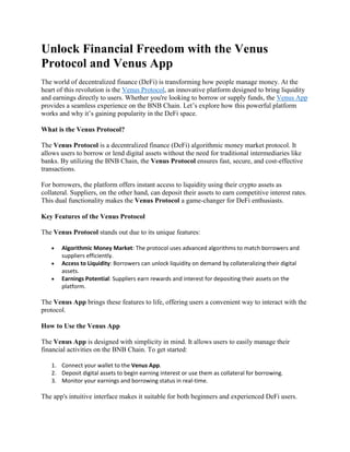 Unlock Financial Freedom with the Venus Protocol and Venus App.pdf
