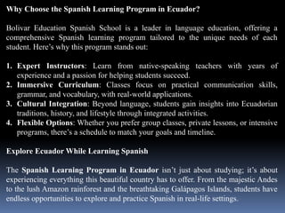 Unlock Fluency with the Best Spanish Learning Program in Ecuador.pptx