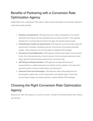 Conversion Rate Optimization Agency: Amplify Your Conversions | PDF