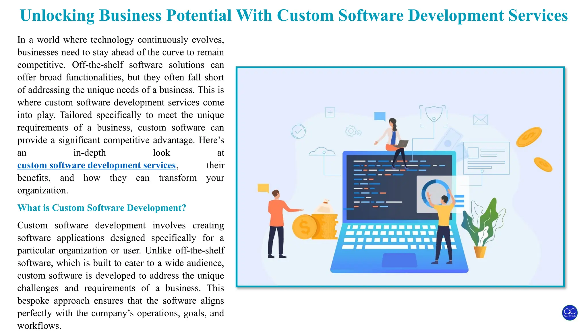 Unlocking Business Potential With Custom Software Development Services | PPT