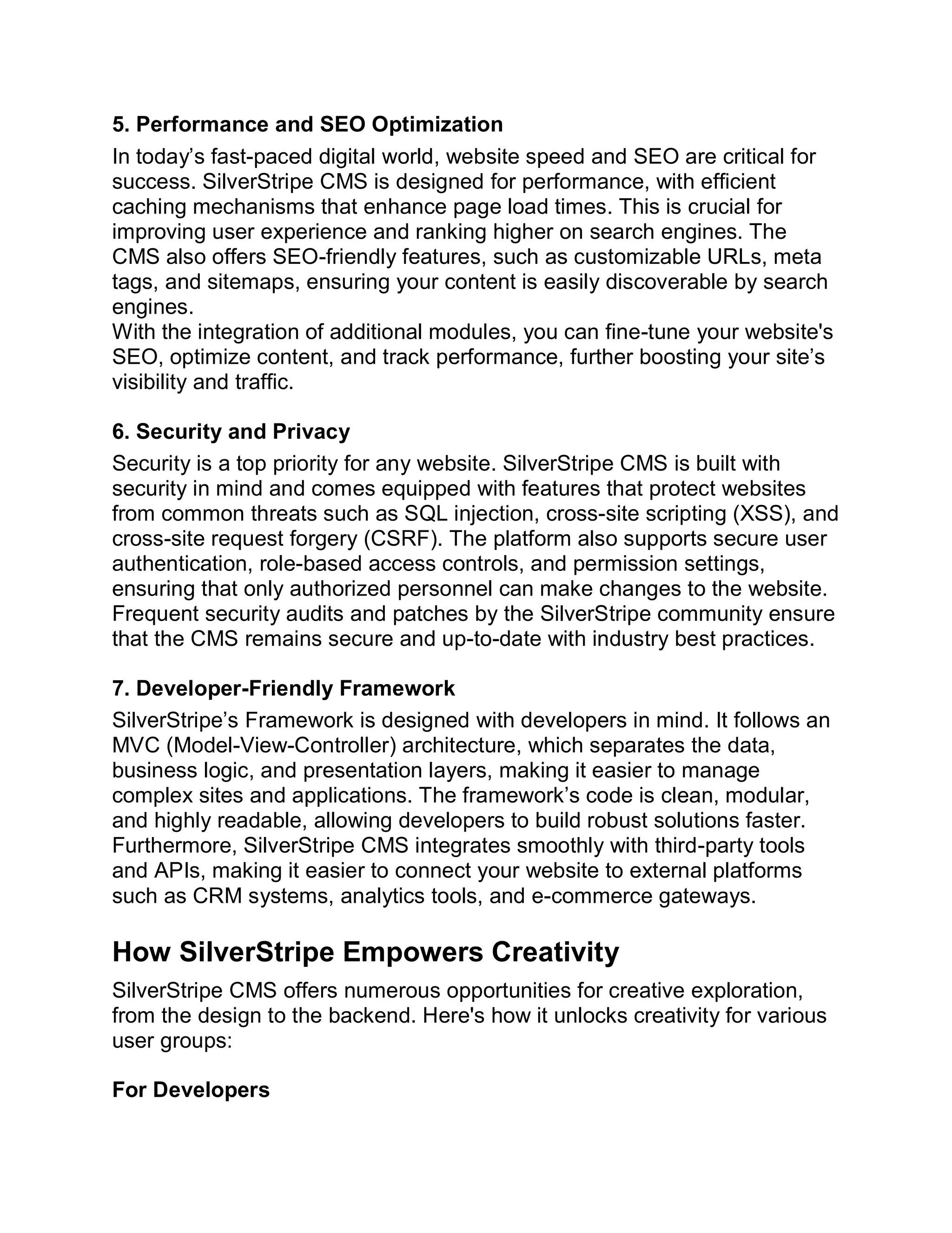 Unlocking Creativity: The Power of SilverStripe CMS for Your Website | PDF | Web Development ...