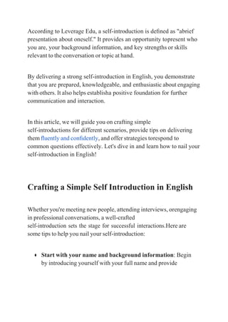 Unlocking Effective Communication_ How To Nail Your Self Introduction ...