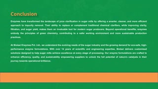 Enhancing sugar mill performance with enzymatic clarification | PPTX